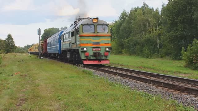 М62К-1125 (БЧ, ТЧ-6 Волковыск, 2Д49, экс-2М62-1125) с хозяйственным поездом