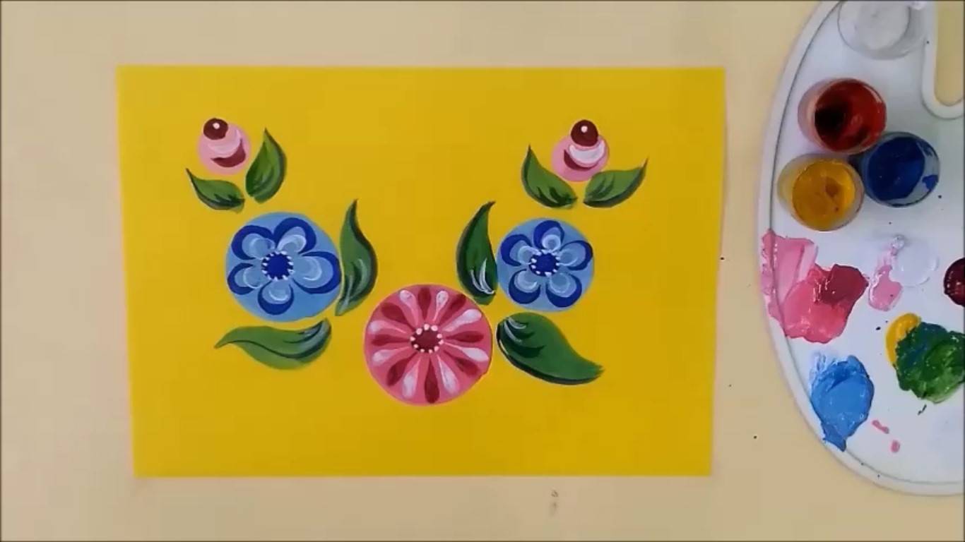 Обучающие видеоролики по рисованию В.С. Сенченко "ГОРОДЕЦКИЕ ЦВЕТЫ"