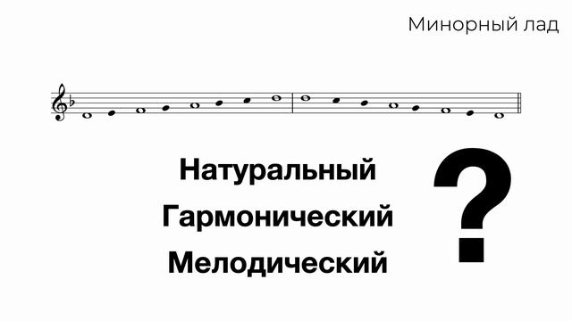 Виды минорного лада: натуральный, гармонический, мелодический минор