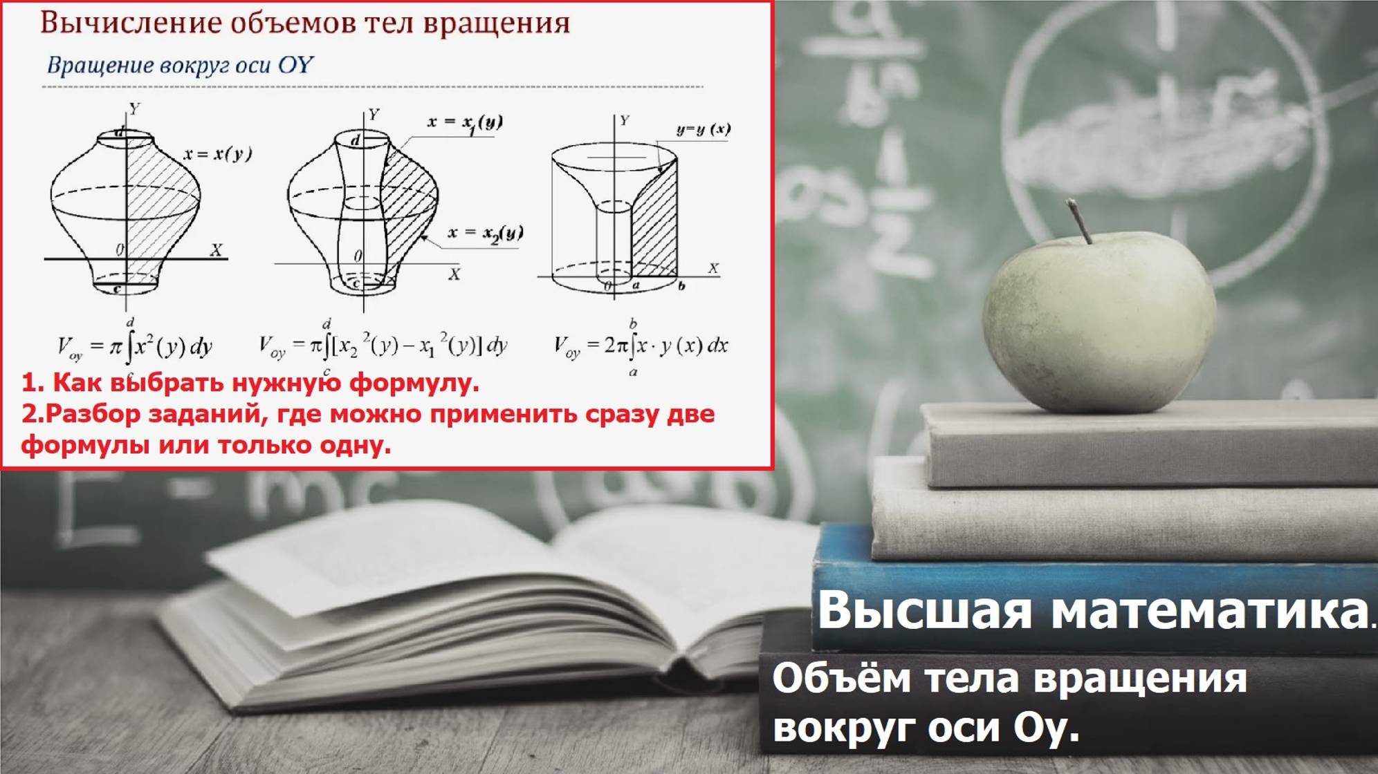 ВЫСШАЯ математика. 5.26. Объём тела вращения вокруг оси Оу c помощью интеграла.
