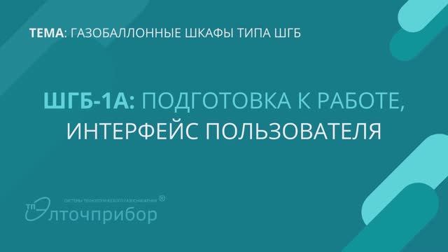 ШГБ 1А_ Подготовка к работе, интерфейс пользователя (панель оператора ОВЕН СПК110)