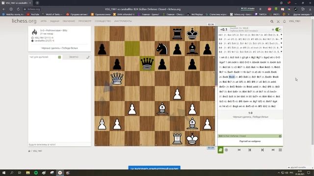 Сицилианская защита. Блиц 5+3. Жертва пешки в дебюте! Чёткий миттельшпиль! Поучительный эндшпиль!