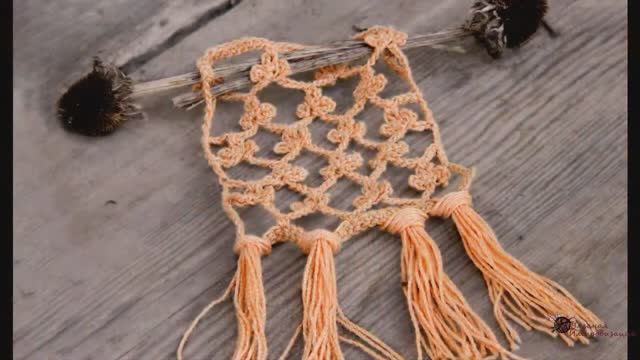 вязаное панно своими руками  "Трилистник". Вязание в стиле бохо.