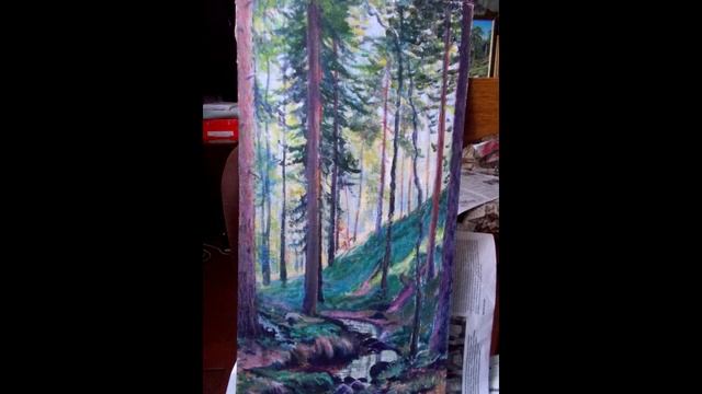 Пишем хвойный лес по мотивам И.И. Шишкина  (1832-1898)