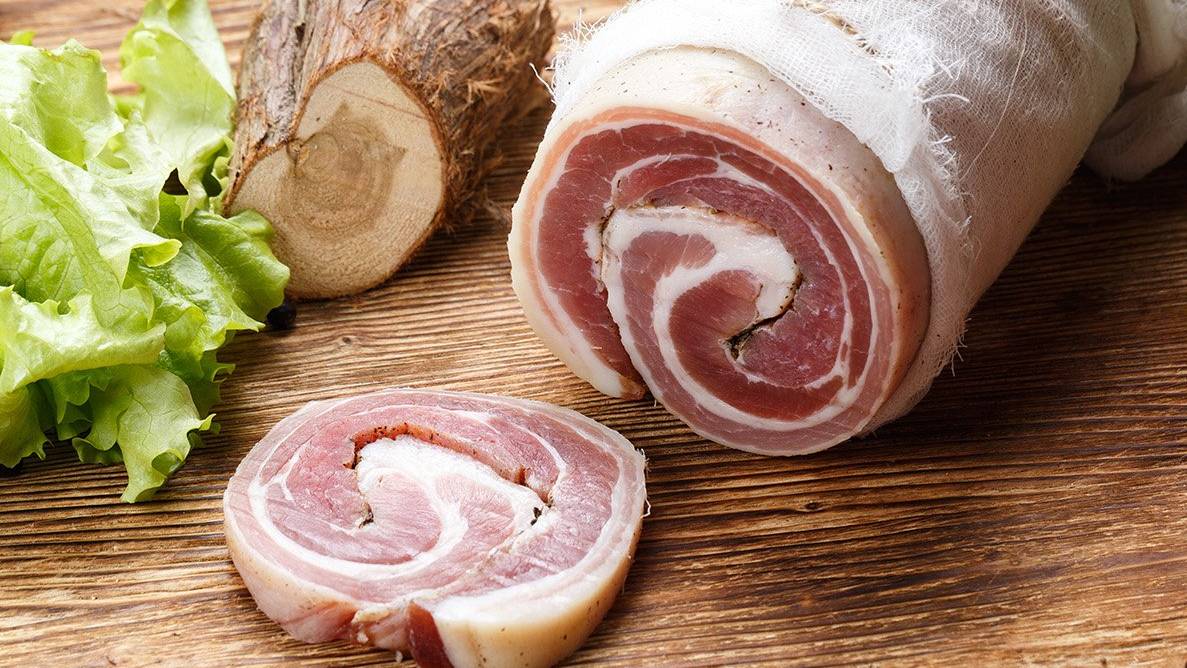 Панчетта по-русски/Копченый Рулет из Свинины и Курицы/Филе Куриной Грудки в Грудинке(Подчеревке)