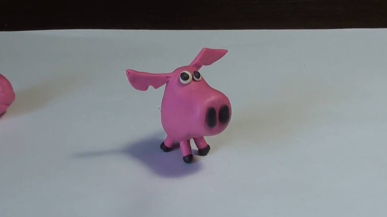 Как слепить поросенка из пластилина