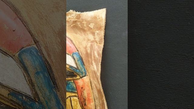 Картина из Гранж кожи, панно барельеф "Ловец Осознания". Кожевенное Искусство