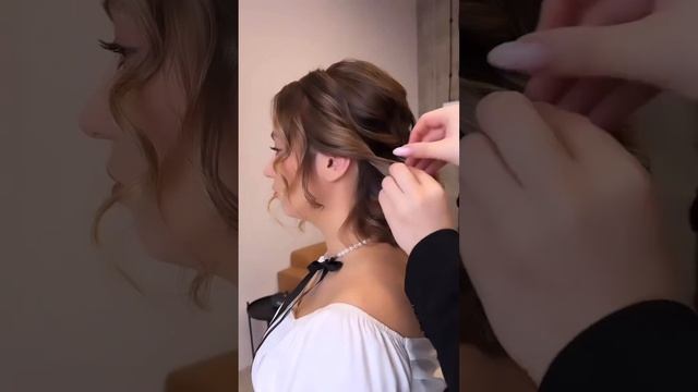 Пучок на короткие волосы #hairstyle #hairtok #hairtutorial #hair #beauty