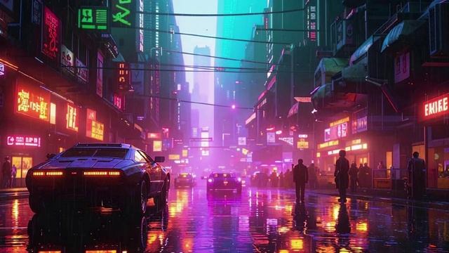 Музыка по мотивам Бегущий по лезвию - мрачная и повергающая в транс.  Эмбиент киберпанк музыка