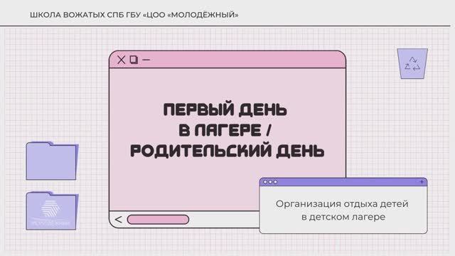 Первый день. Родительский день | Школа вожатых СПб ГБУ «ЦОО «Молодежный»