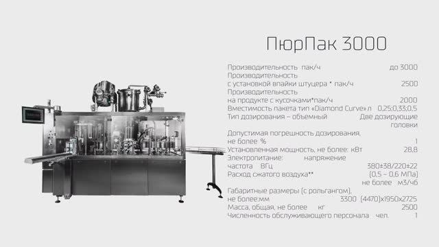 Розлив ряженки в тару пюр пак Diamond Curve со штуцером на линии розлива ПЮРПАК 3000