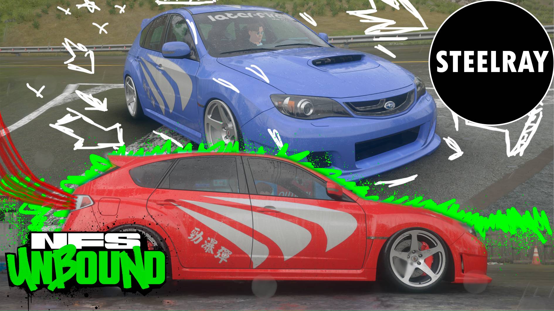 NFS Unbound Subaru Impreza WRX STI "Scars Blue/Red"
