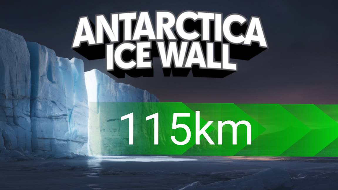 Антарктида, луч света из стены, небесный лёд.