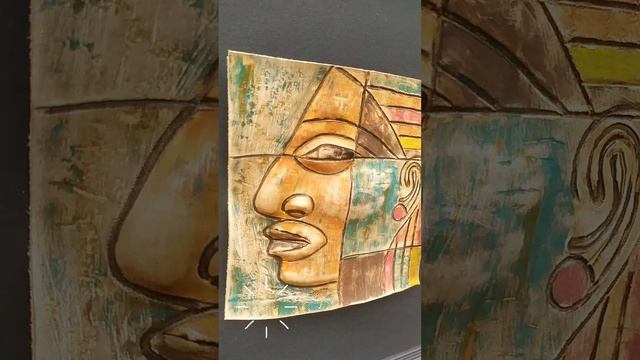 Картина из Гранж кожи, панно барельеф "Ловец Осознания 2". Кожевенное Искусство