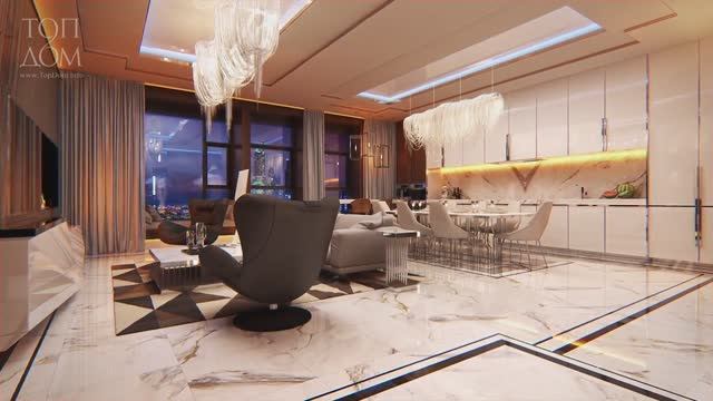 Блестящий интерьер современной квартиры