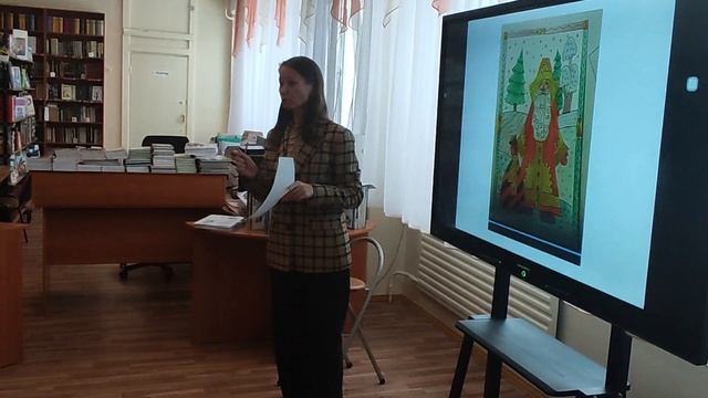 Дед Мороз в технике Русский лубок