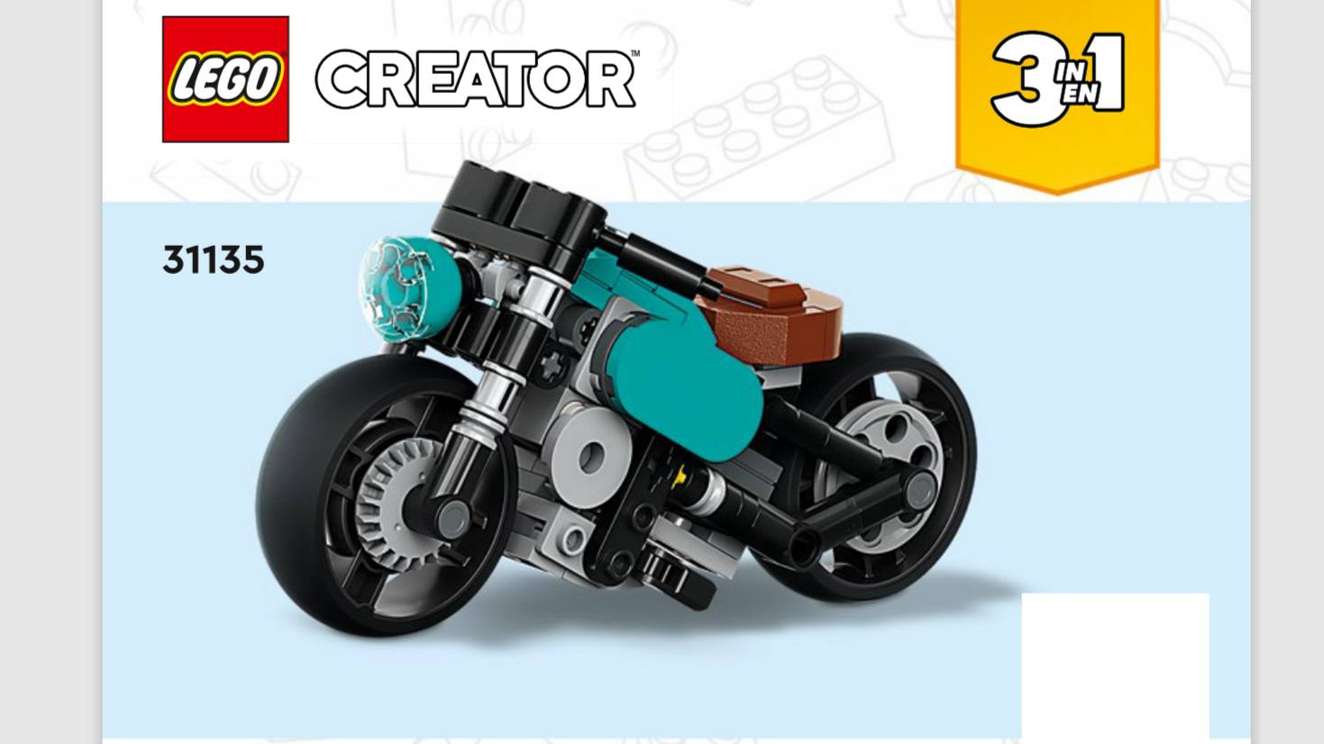 Lego. Лего. Мотоцикл. Lego creator 3in1 31135