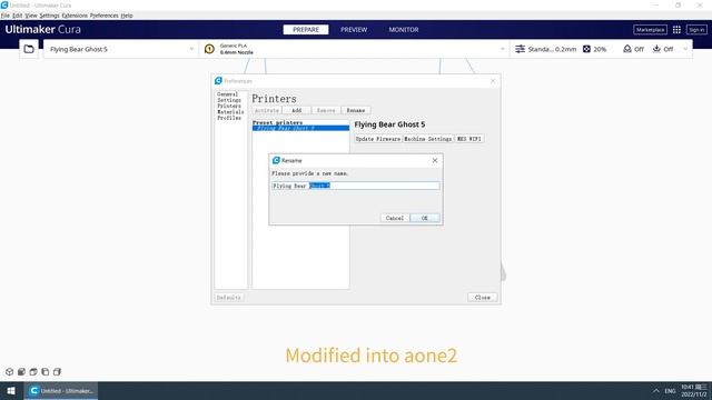 03. Flying Bear Aone 2 / Настройки программного обеспечения для нарезки