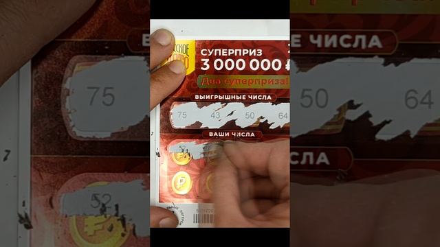 ВЫИГРАЛ в моментальную лотерею РУССКОЕ ЛОТО! #выиграл #лотерея #shorts #столото