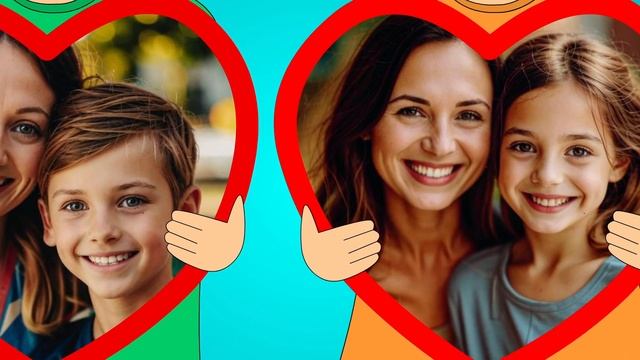 Музыкальная открытка на День матери (фото в сердечках)