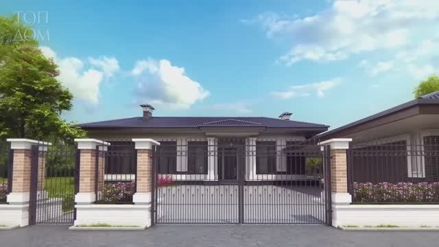 Проект одноэтажного дома с гаражом