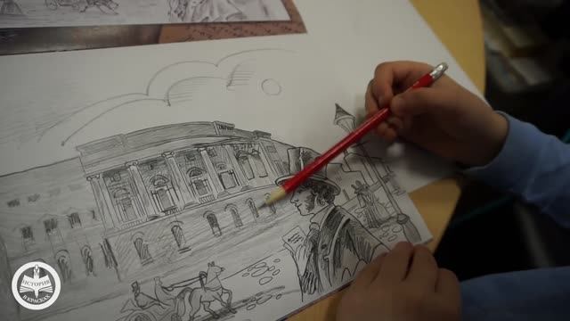Город Петра
Видеоурок "Императорская Публичная библиотека" (субтитры) техника-простой карандаш