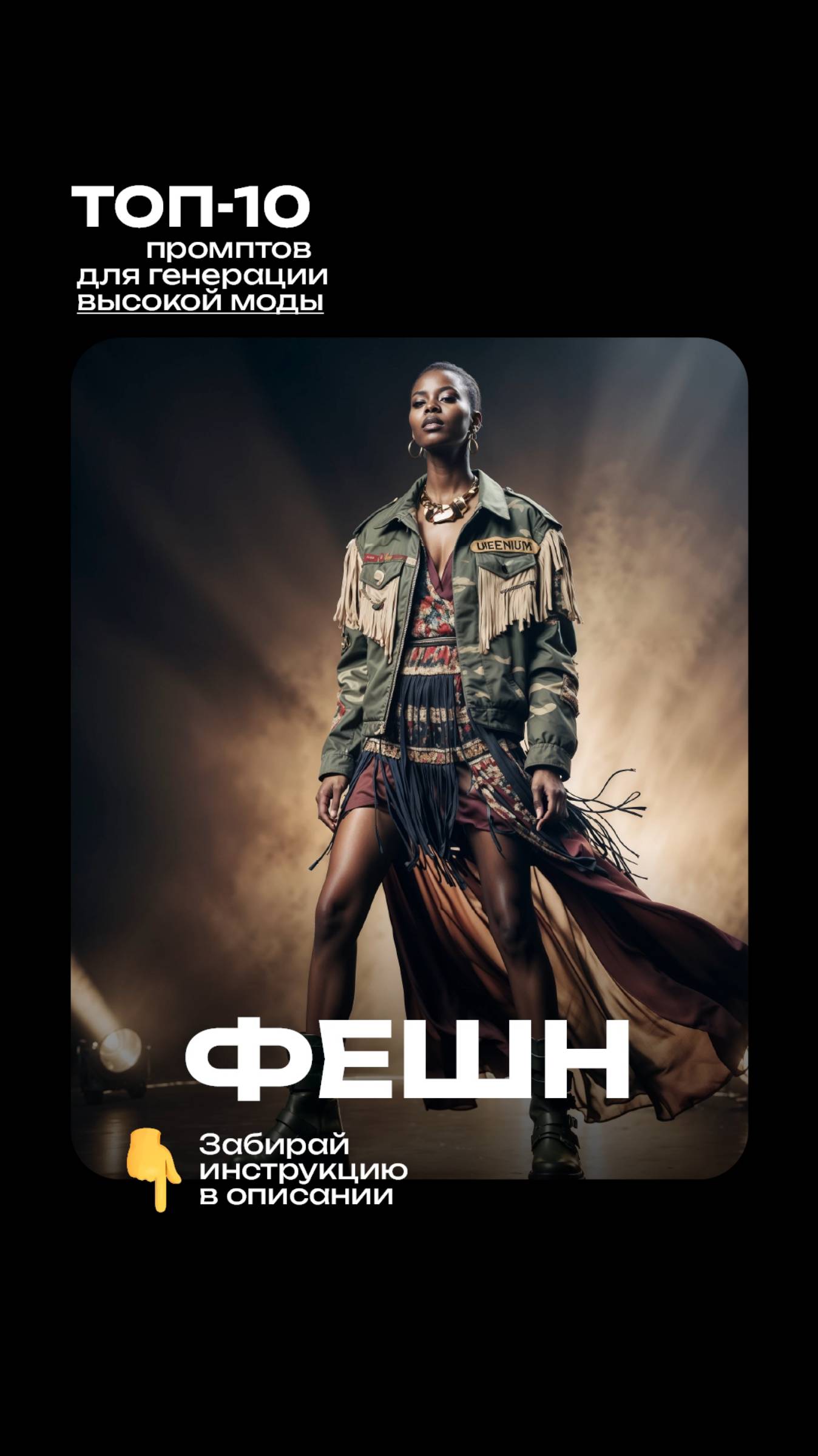 ТОП-10 промптов для генерации высокой моды! #shorts #ai #cover #reels