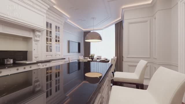 Белый классический интерьер квартиры