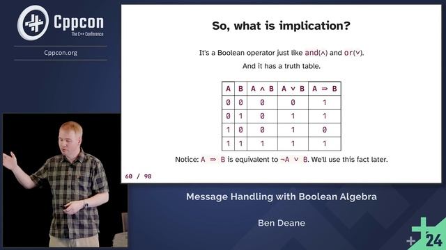 Message Handling with Boolean Algebra - Ben Deane - CppCon 2024