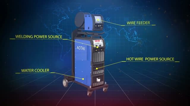 Установка для аргонодуговой сварки с подачей горячей присадочной проволоки  Hot-Wire-ATIG400PHW