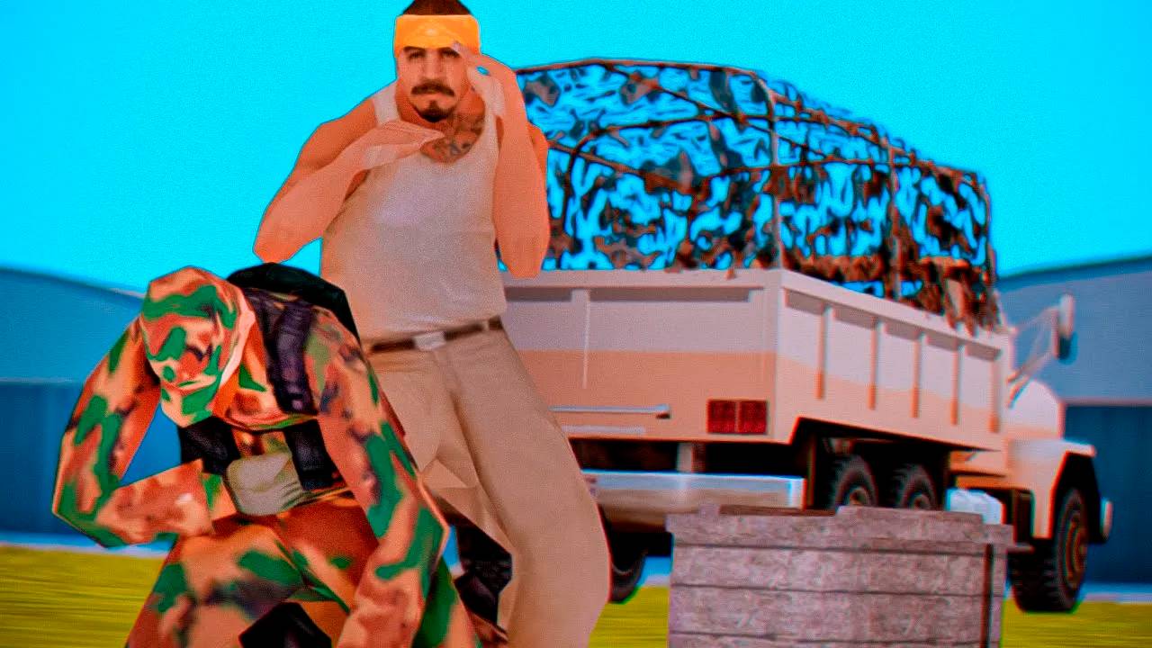 Отражаем нападение банды на военную базу на сервере Trinity RPG в GTA SAMP