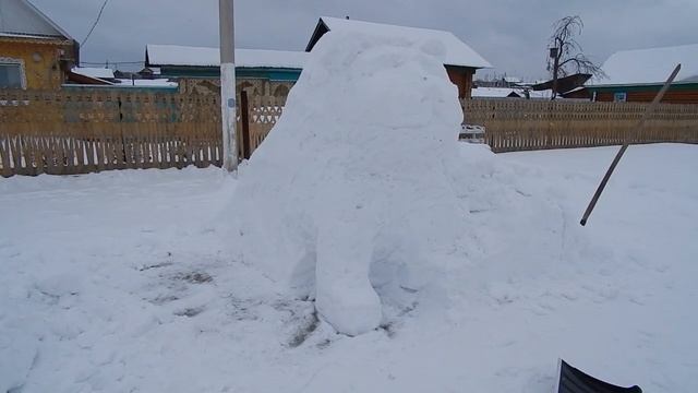 Тигра из снега своими руками