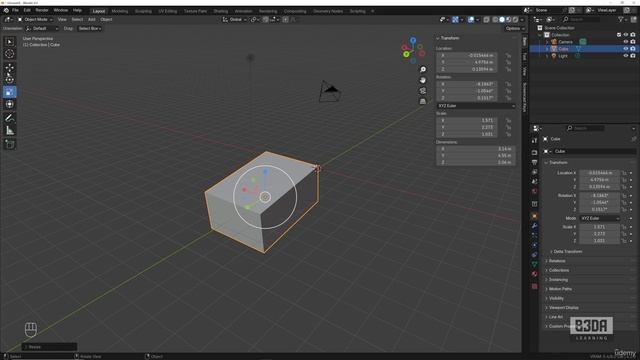 1 - Getting Started with Blender - 3 -Object Properties and Sidebars