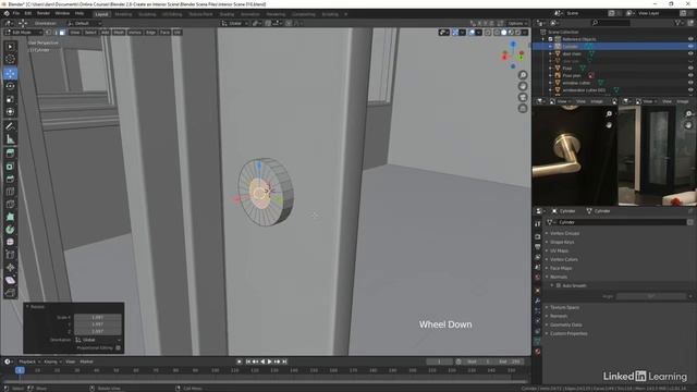 2. Modeling the Rooms - 15. Creating the door handle