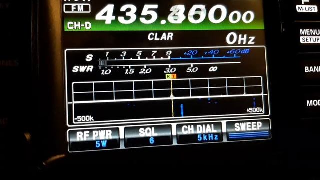 Yaesu - 991 работа анализатора спектра "водопад".
