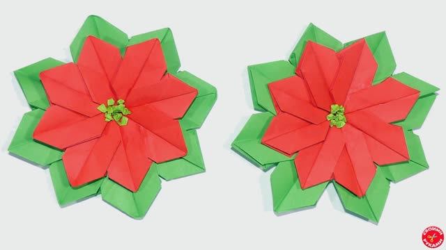 Пуансеттия из бумаги | Paper Poinsettia