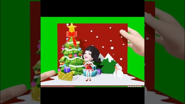 Хромакей Открытка Новогодняя со снегурочкой