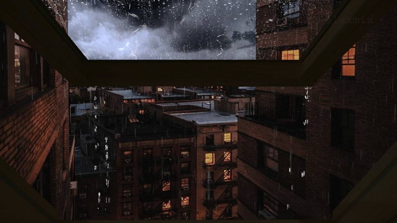 Релакс. Если долго не можешь уснуть. Атмосфера ночного дождя без грома.