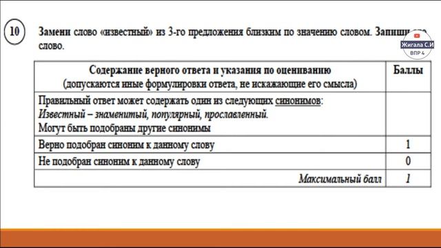 Задание 10.ВПР по русскому языку, 4 класс. Часть 2.