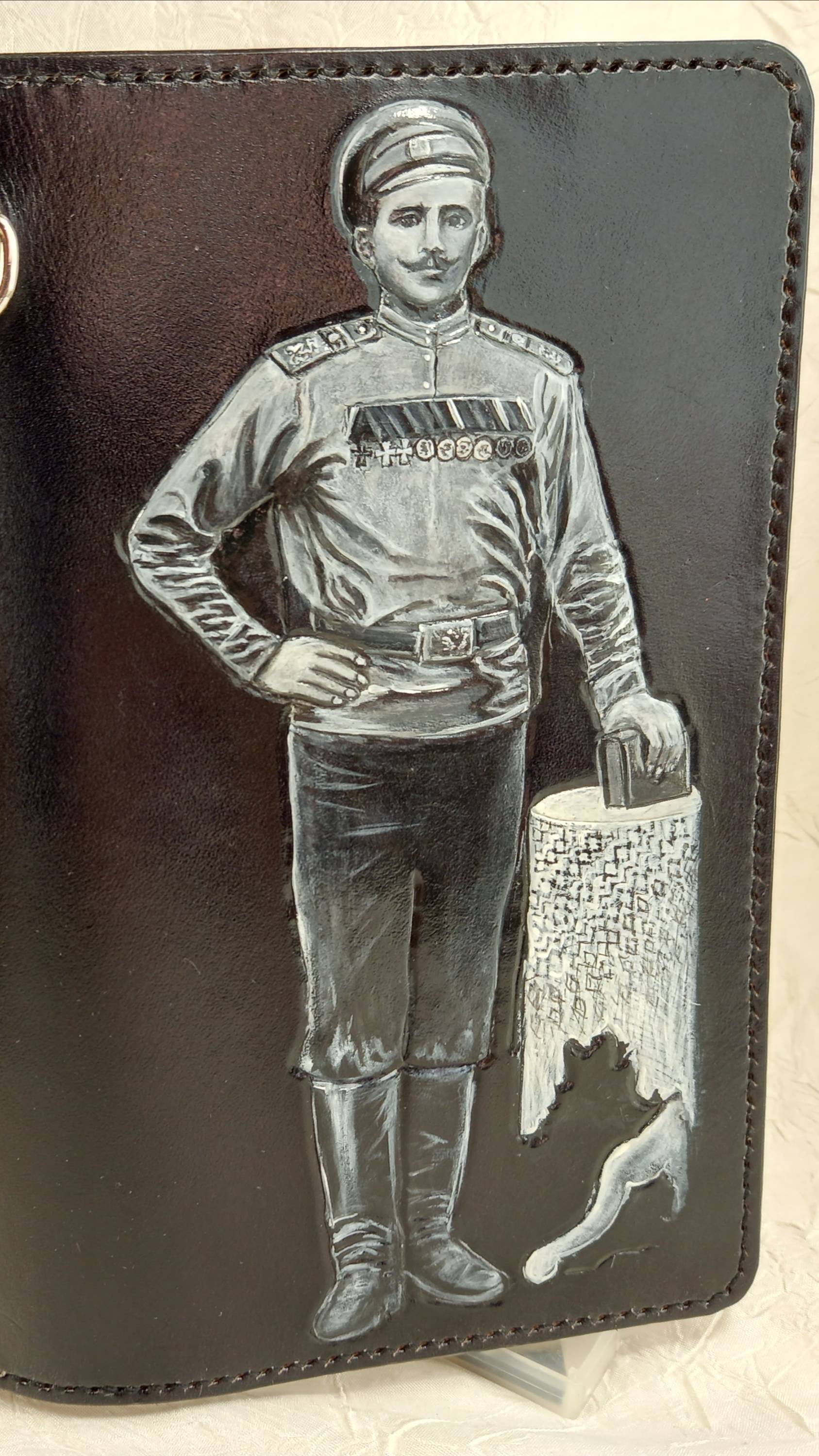 Портмоне мужское. Изделия из кожи. СКСтиль. Георгиевский кавалер, Герой Отечества! Видео обзор.