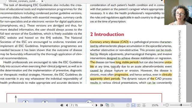 Европейские рекомендации по Хроническим Коронарным Синдромам | Часть 1  | Медицинский английский