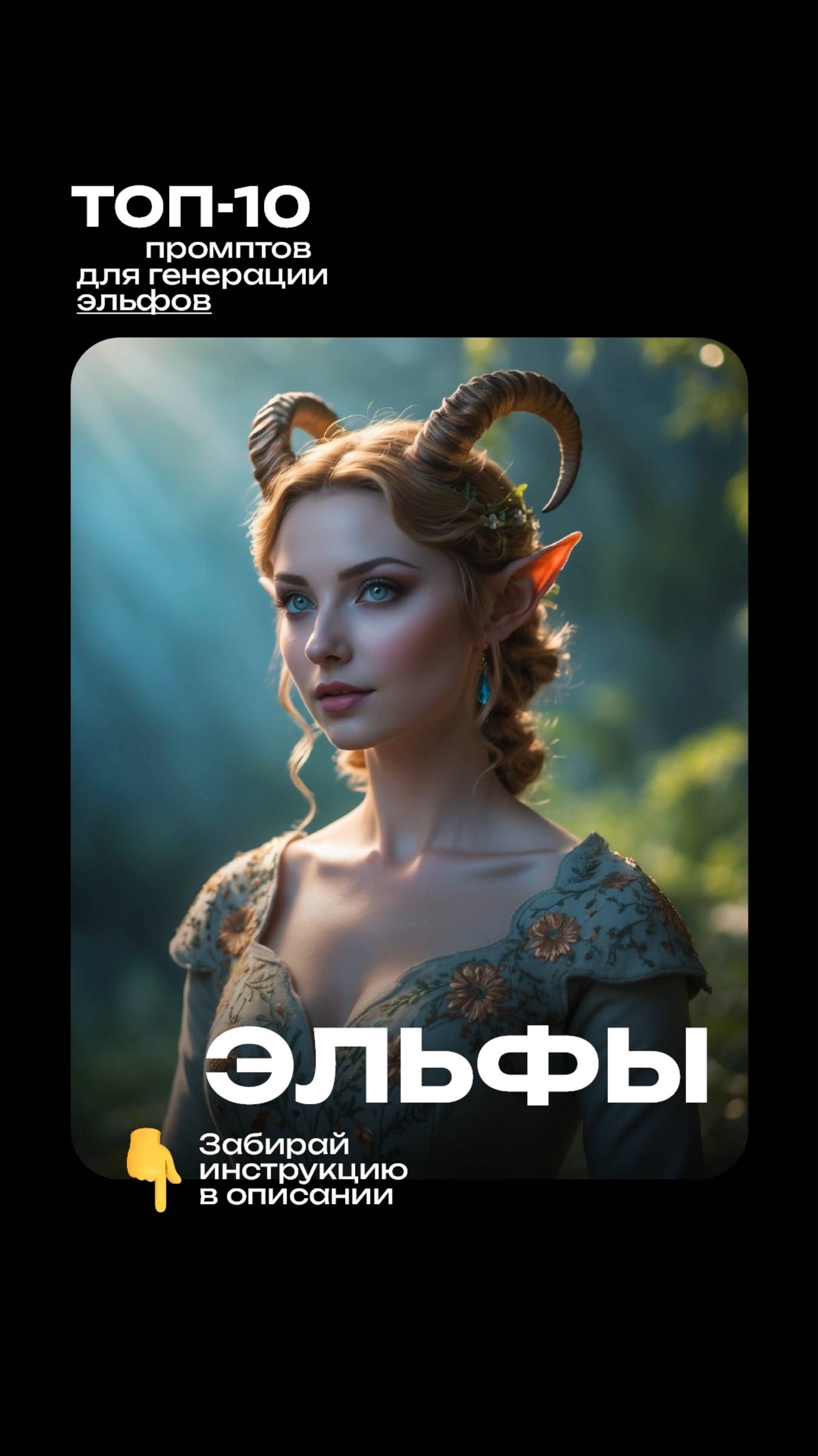 ТОП-10 промптов для генерации мистических эльфов! #shorts #ai #cover #reels