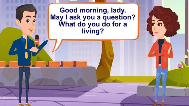 27 Present Simple conversation (what do you do for a living_ - interview