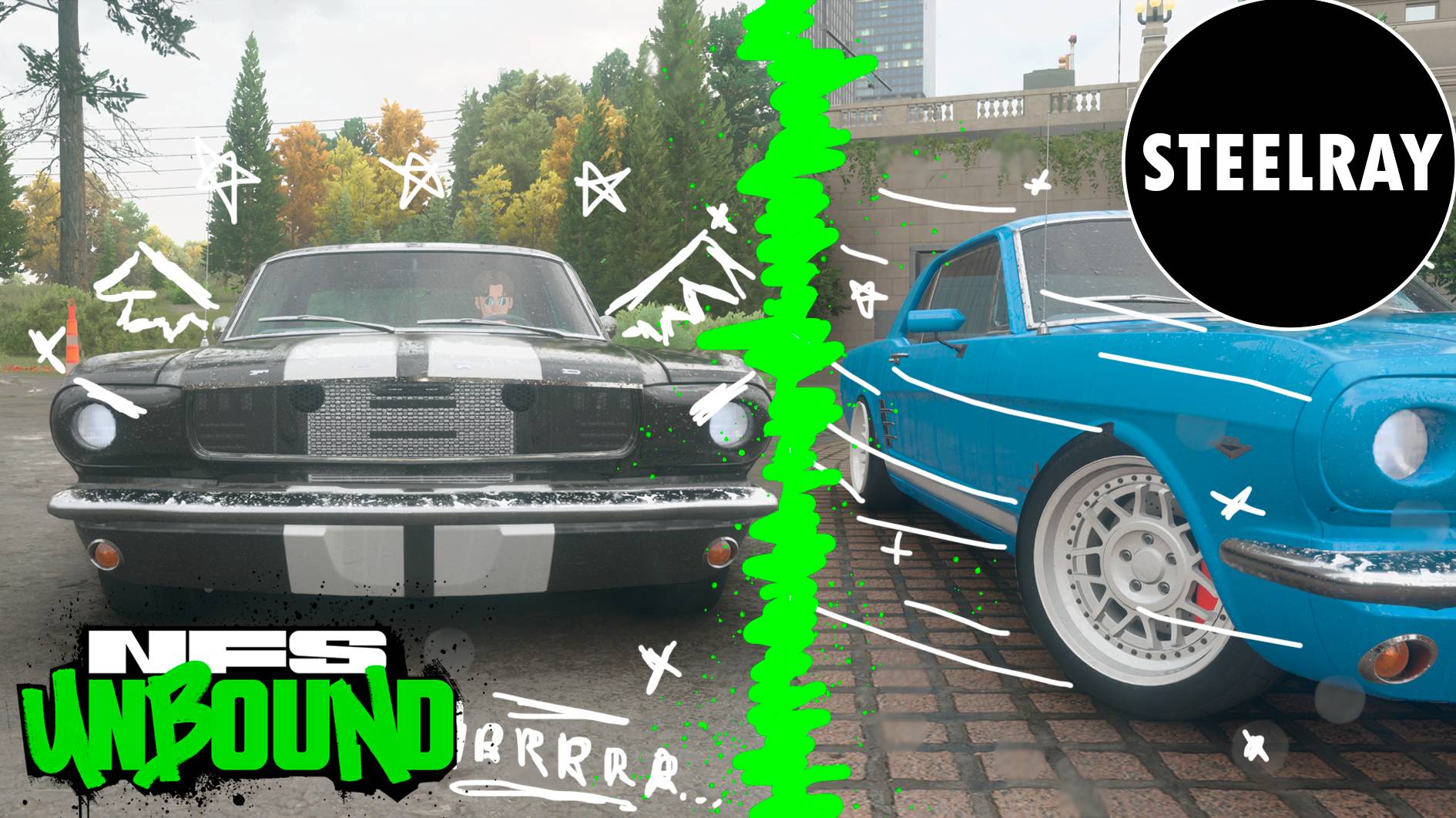 NFS Unbound Ford Mustang "Old Muscle Car blue/black"