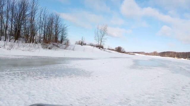 Зимний полет над льдом, торосами и водой. СВП Aerocruiser SA 1100