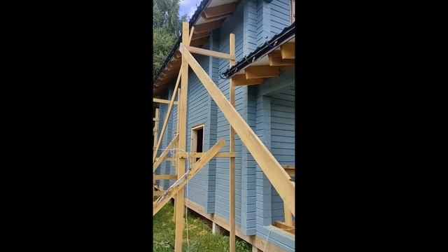 Было  Стало  Покраска дома из профилированного бруса