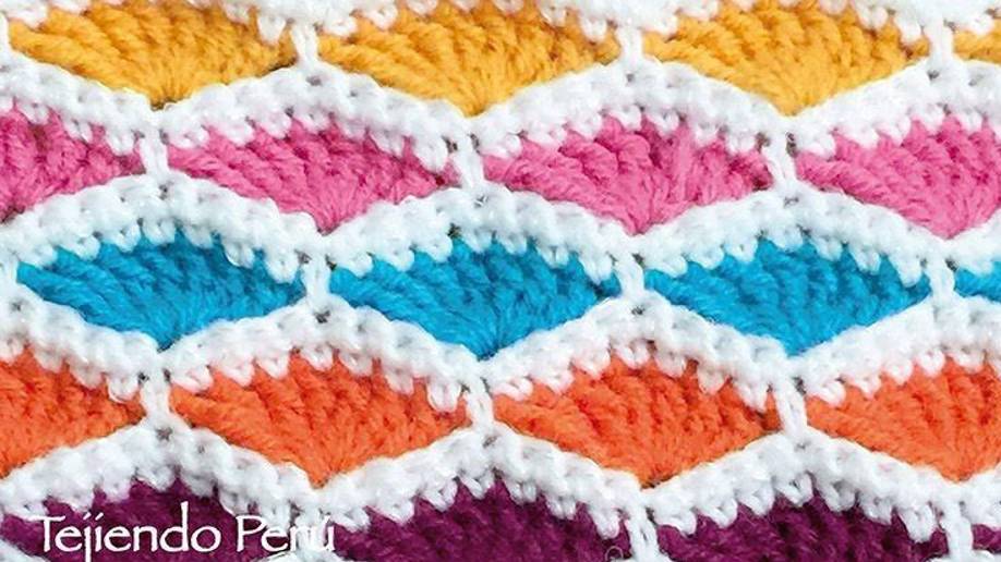 Узор ракушки крючком