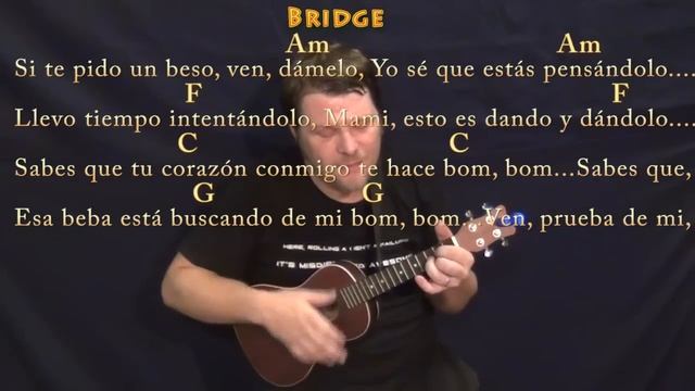 Despacito (Luis FonsiJustin Bieber) урок на укулеле с аккордами, текстом и кавер-исполнением