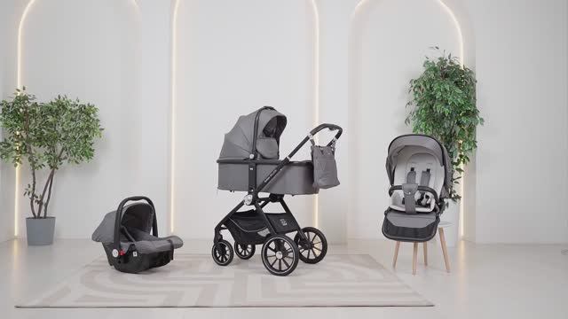 Коляска 3 в 1 для новорожденных Farfello Belleza 2024