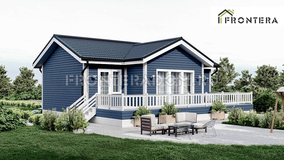 Каркасный дачный дом. Обзор проекта / Кантри 111.